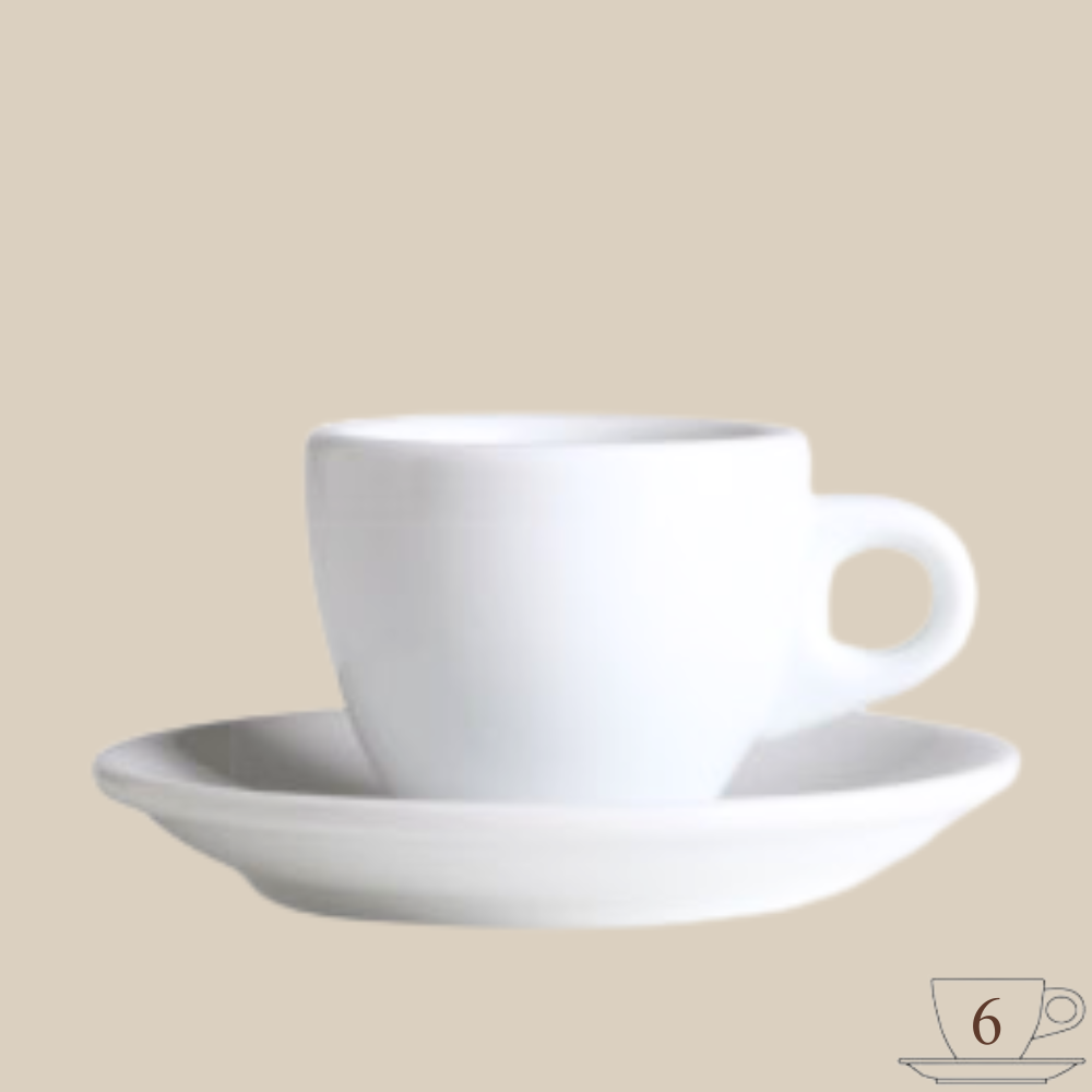Nuova Point Portofino Caffè Espressotasse weiß 55ml - 6 Tassen – espresso-furore