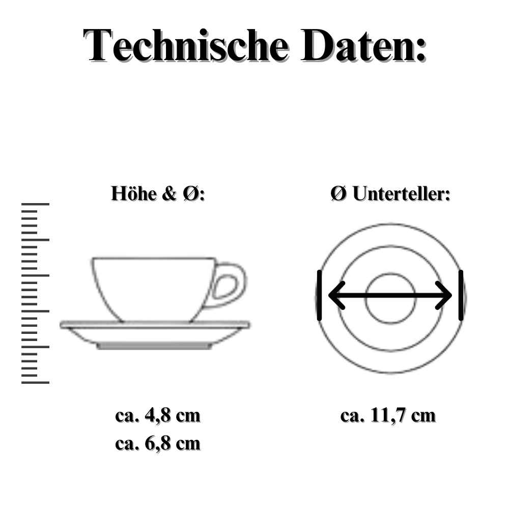 Nuova Point Sorrento Caffè Espressotasse Weiß 62ml 6 Tassen